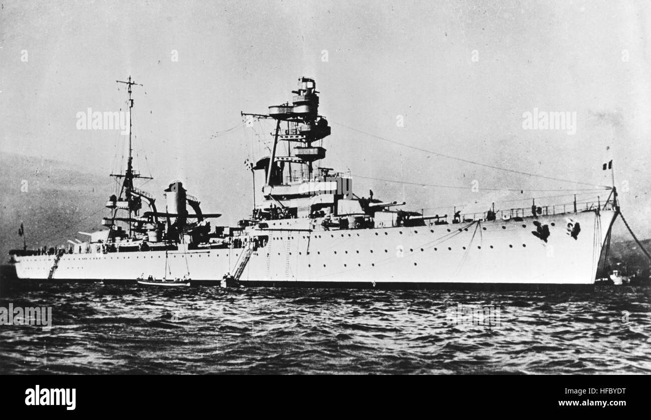 French heavy cruiser Foch in the 1930s Stock Photo - Alamy