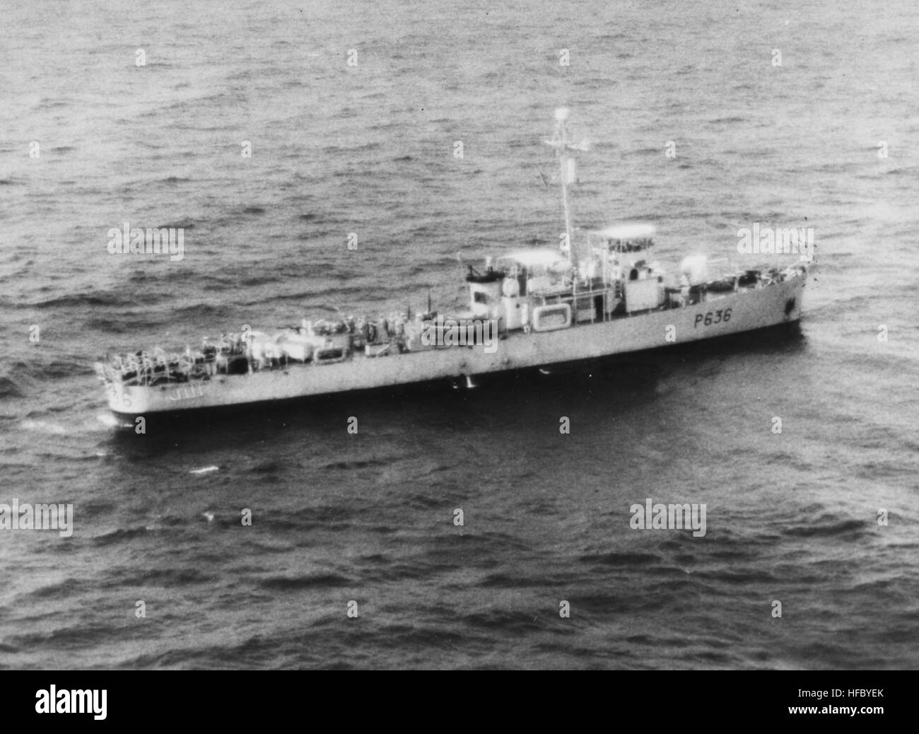 The French submarine chaser L'Inconstant (P636) operated off Tourane ...