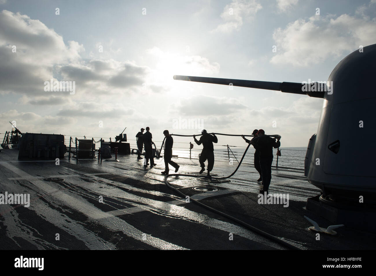 Sailors aboard THE Arleigh Burke-class guided-missile destroyer USS ...