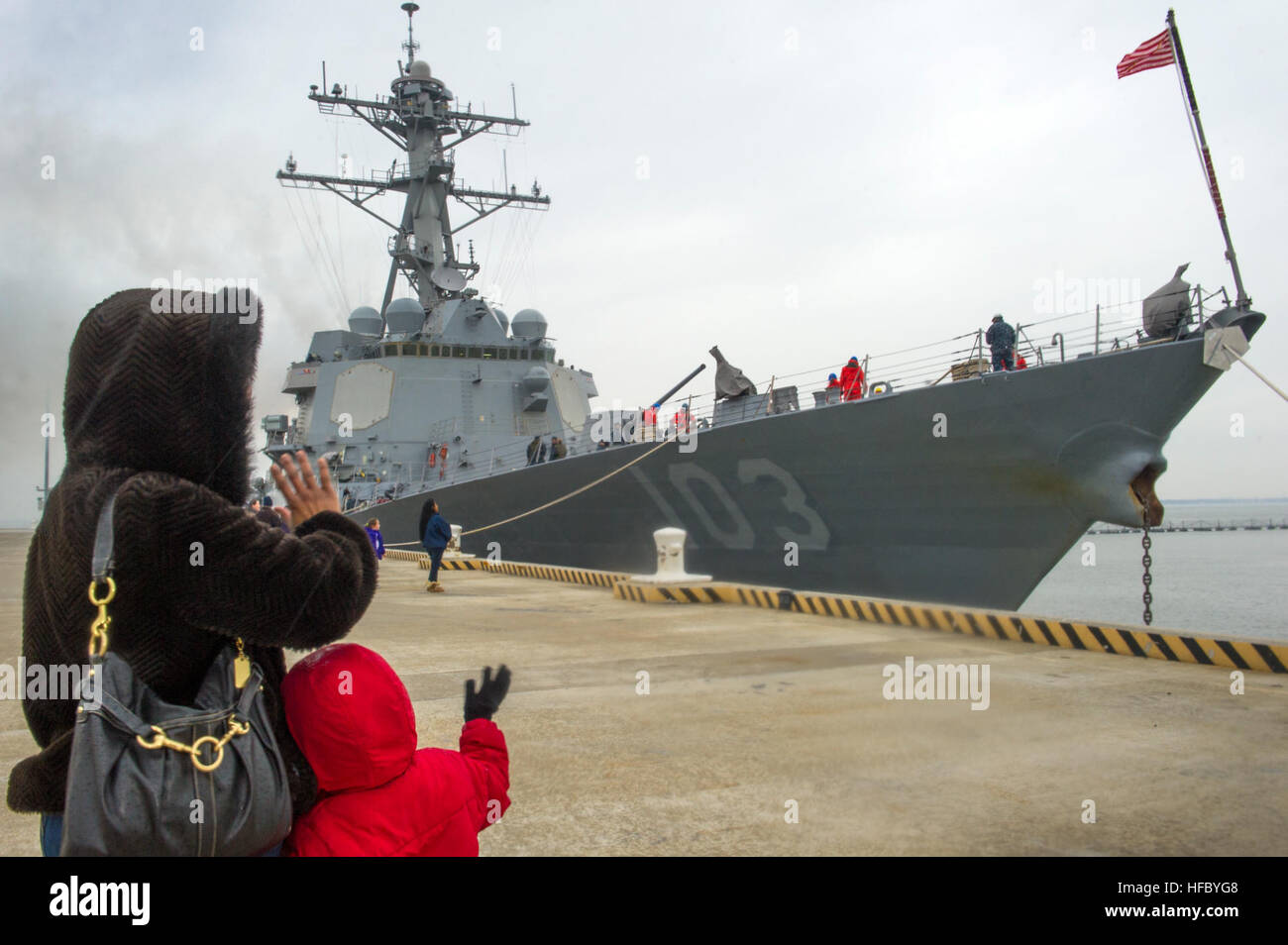 The guided missile destroyer USS Truxtun (DDG 103) departs Naval ...