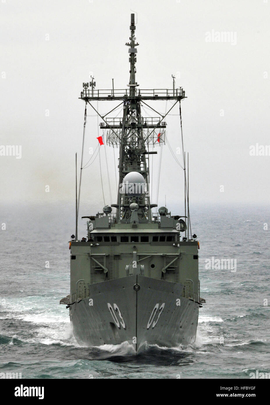 Royal Australian Navy ships HMAS Sydney (FFG 03) and HMAS Ballarat (FFG ...