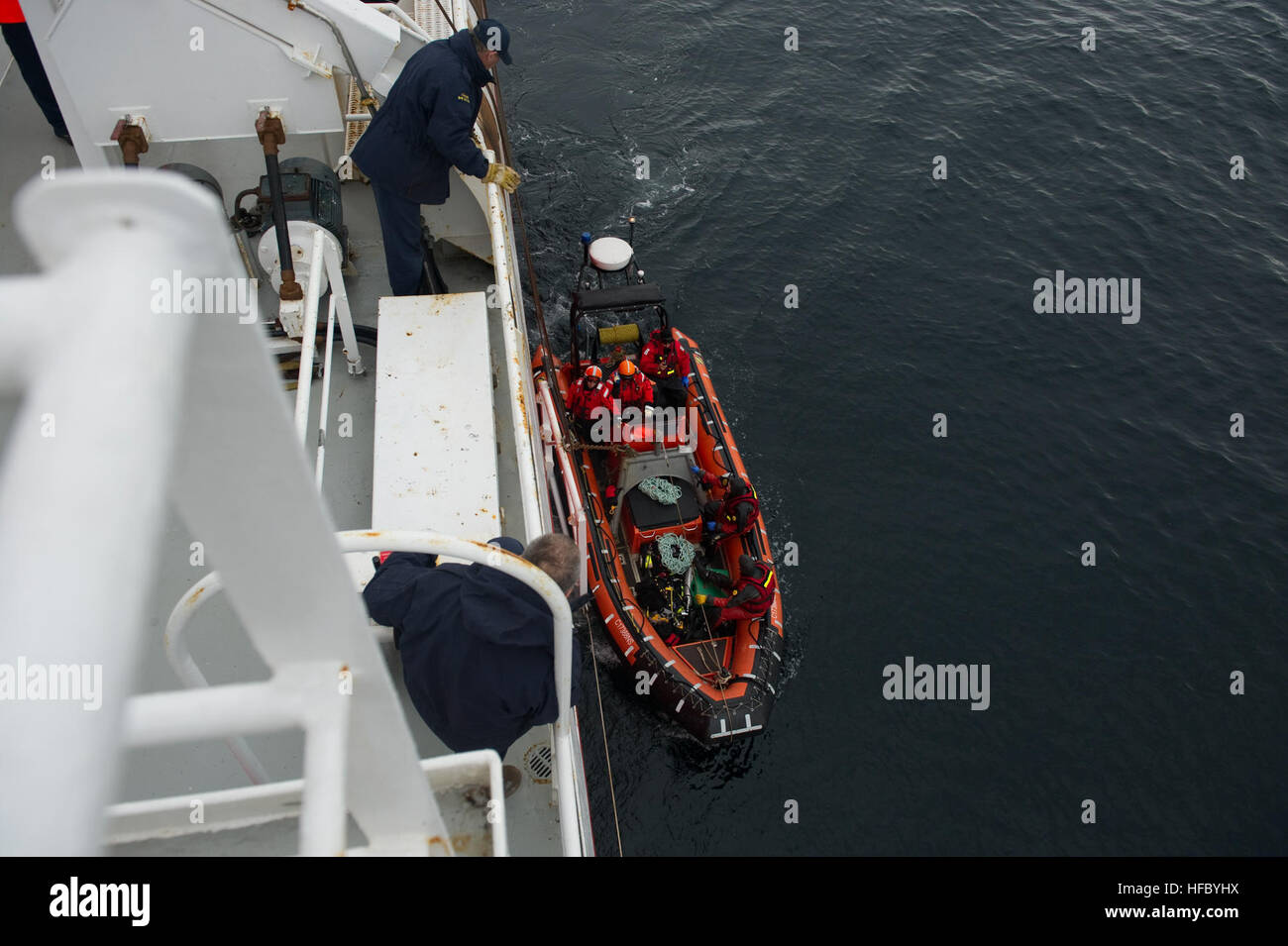 Canadian Coast Guard sailors assigned to CCGS Edward Cornwallis prepare ...