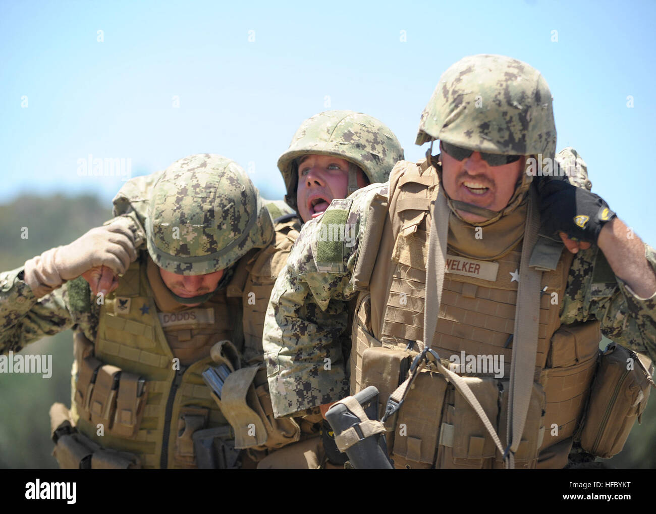 A two-man team from Naval Mobile Construction Battalion 3's Combat ...