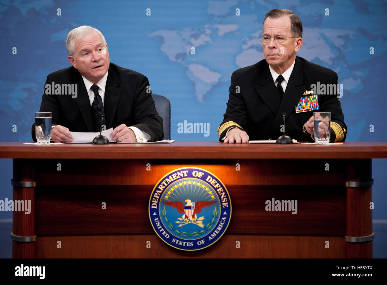 Secretary of Defense Robert M. Gates and Navy Adm. Mike Mullen ...