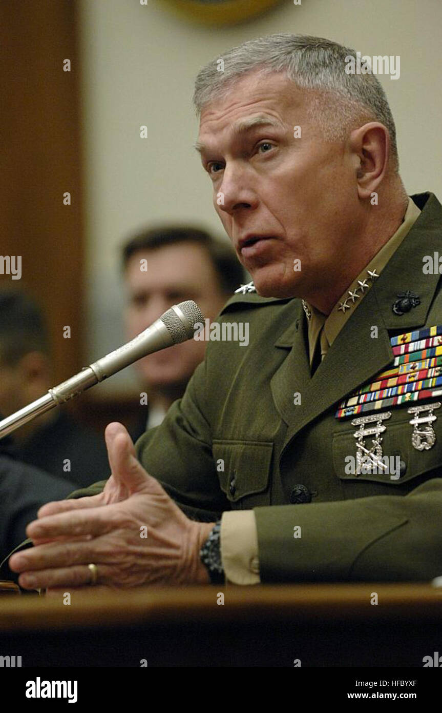 Commandant of the marine corps gen james t conway hi-res stock ...