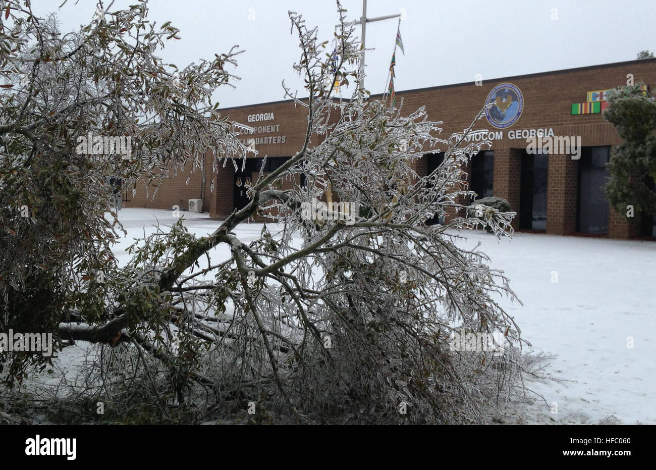 A major ice storm affected Navy Information Operations Command, Georgia ...