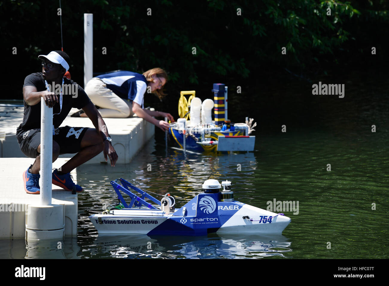 Student teams prepare and test autonomous robotic boats during the ...