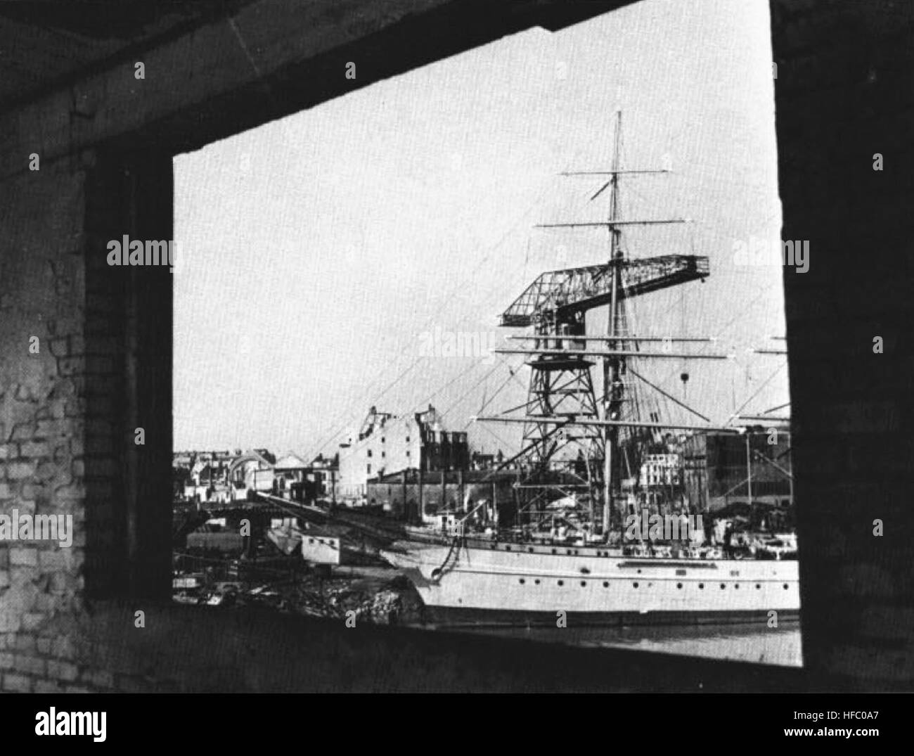 German tall ship Horst Wessel at Bremerhaven 1946 Stock Photo - Alamy