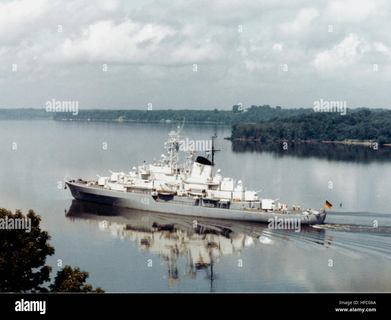 German training ship Deutschland (A59) on the Potomac River in July ...