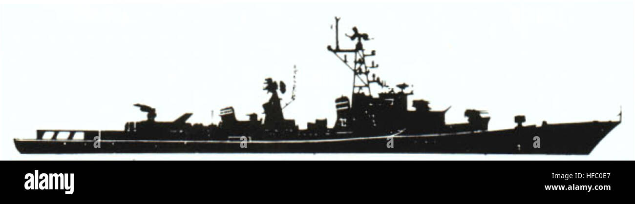 Gnevnyy-class destroyer profile 1987 Stock Photo - Alamy