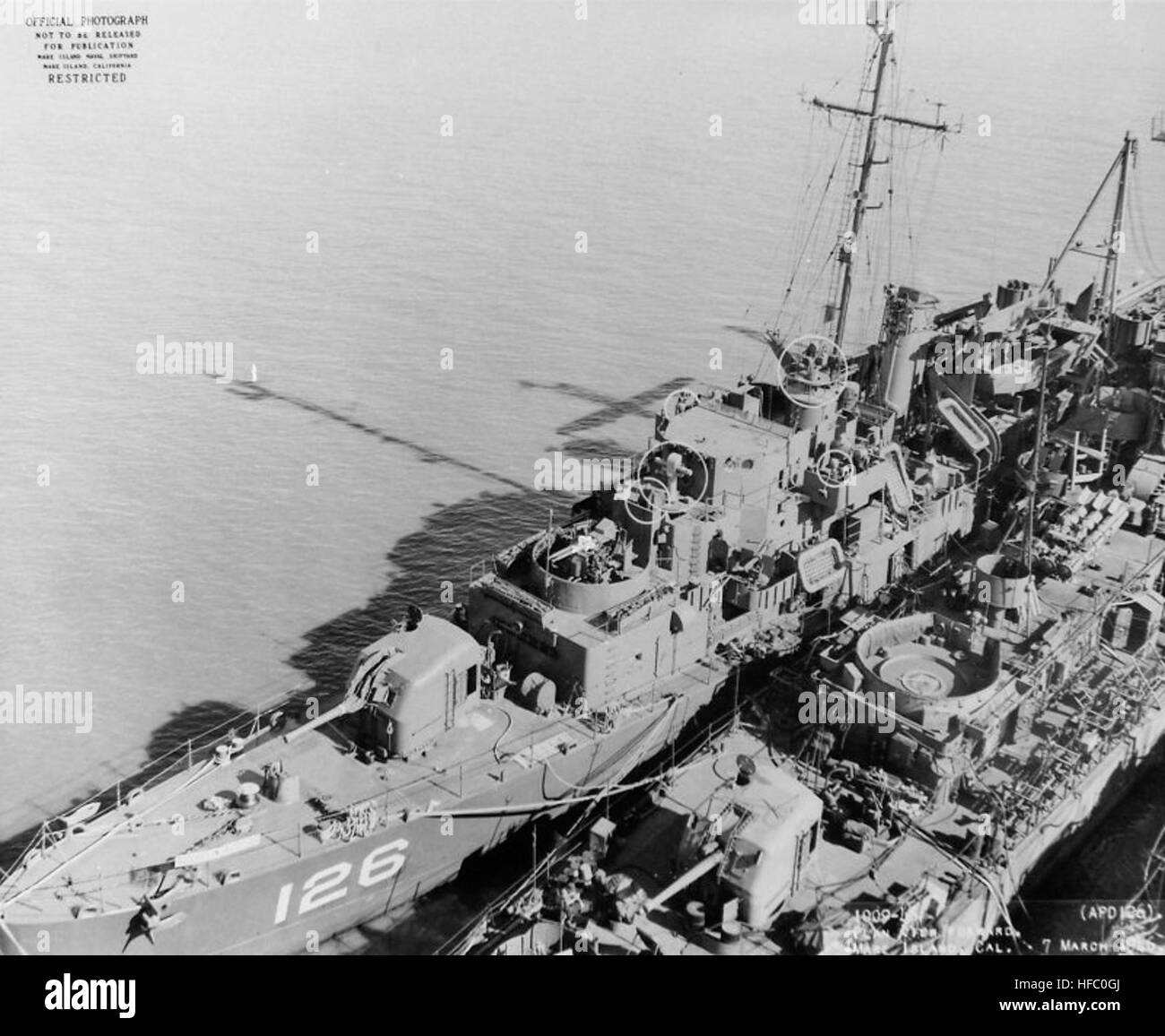 The Gosselin (APD-126), a U.S. Navy high-speed transport vessel ...
