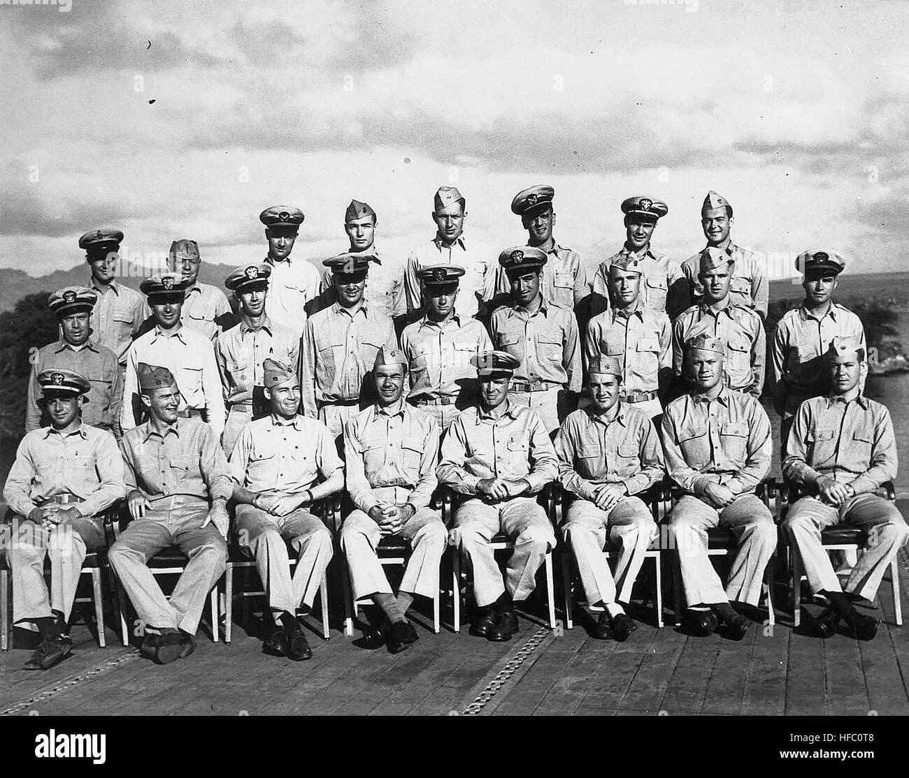 Naval leadership aboard uss Black and White Stock Photos & Images - Alamy