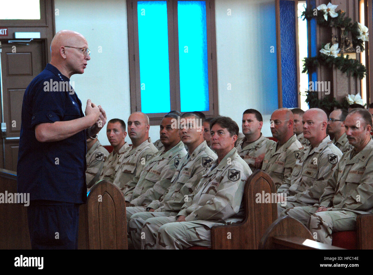 Vice Adm. Robert J. Papp speaks to members of Coast Guard Reserve Port ...