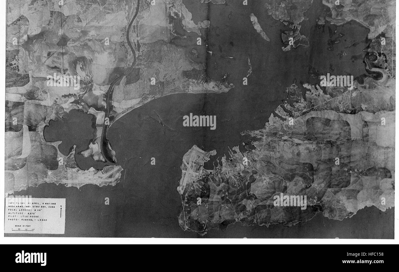 Guantanamo Bay USN base aerial view 1946 Stock Photo - Alamy