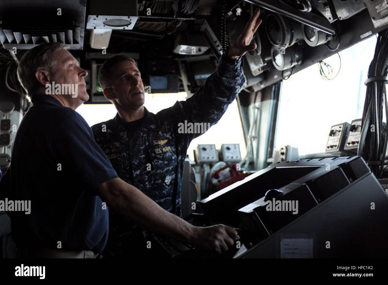 Secretary of the Navy Ray Mabus and Capt. Steve Koehler, commanding ...