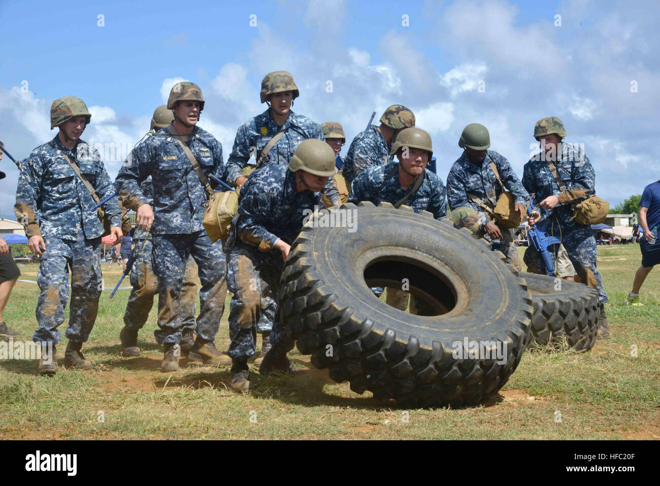 Chief Petty Officer selects participate in a team-building event during ...