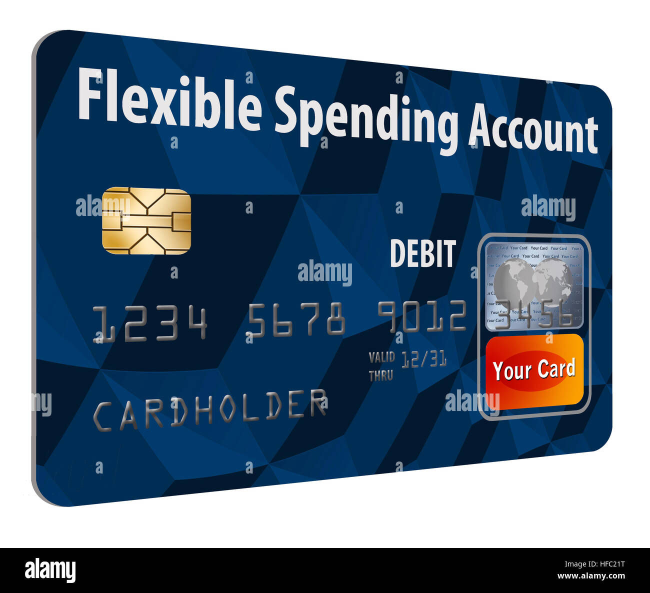 Flexible Spending Account debit card that is a mock card is seen here ...