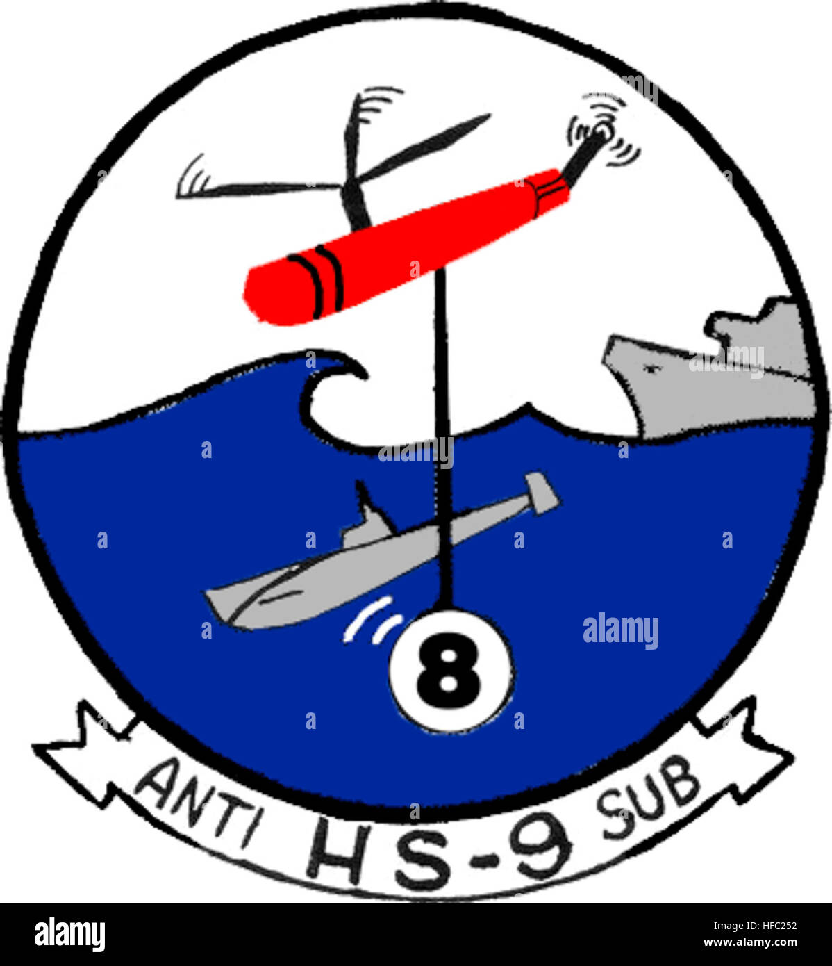 Helicopter Anti-Submarine Squadron 9 (US Navy) insignia 1957 Stock ...