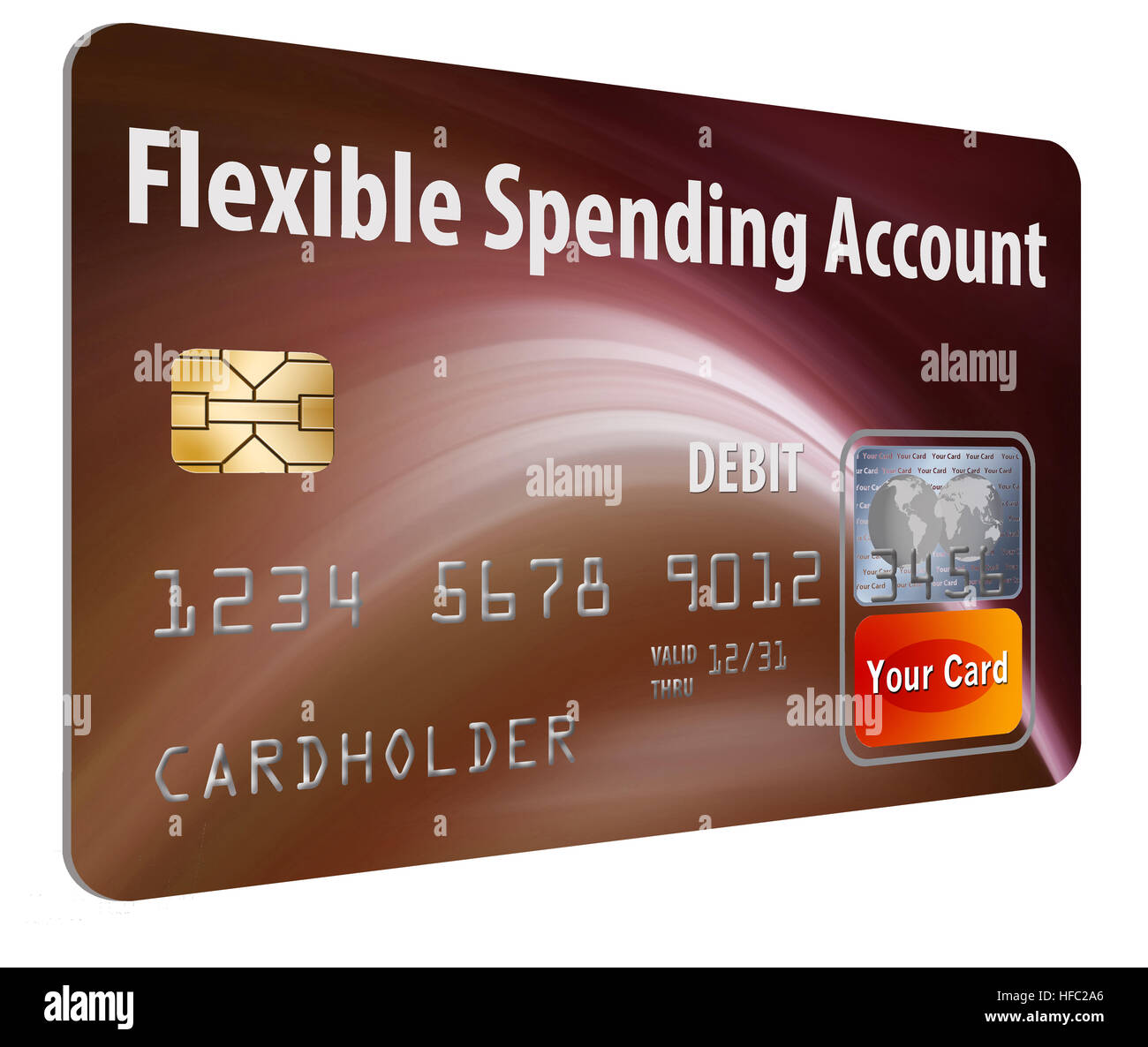 Flexible Spending Account debit card that is a mock card is seen here ...