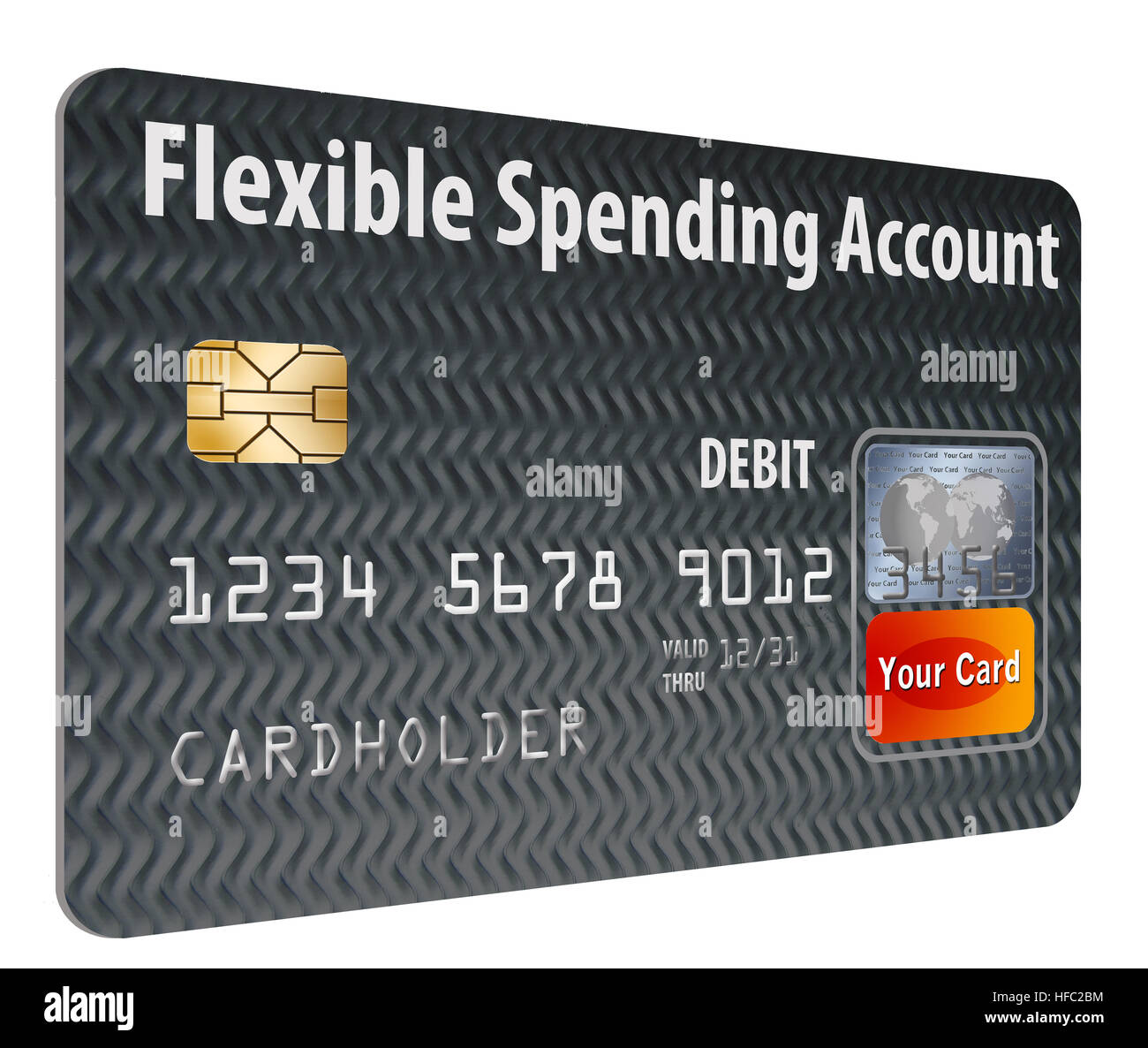 Flexible Spending Account debit card that is a mock card is seen here ...