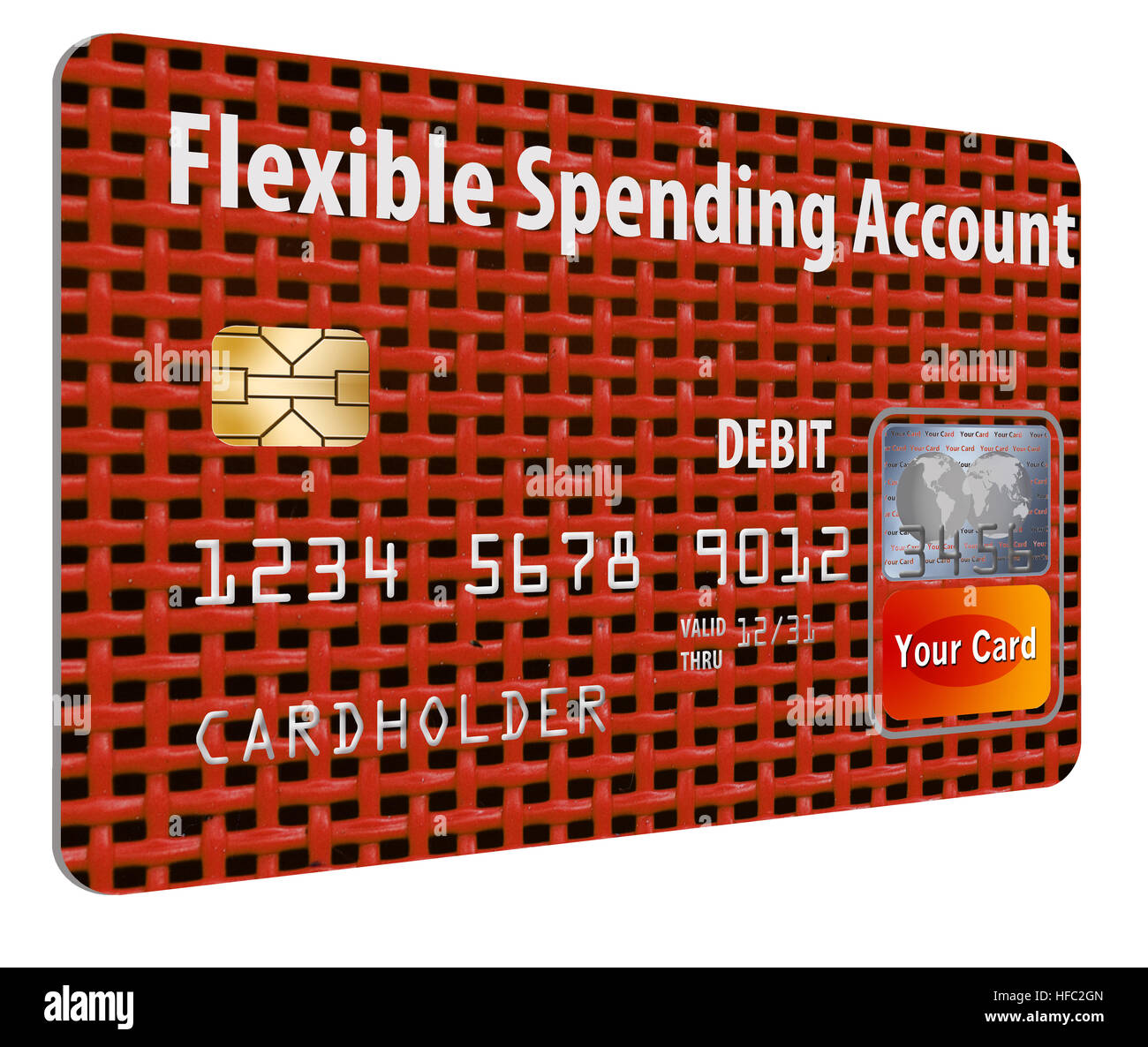 Flexible Spending Account debit card that is a mock card is seen here ...