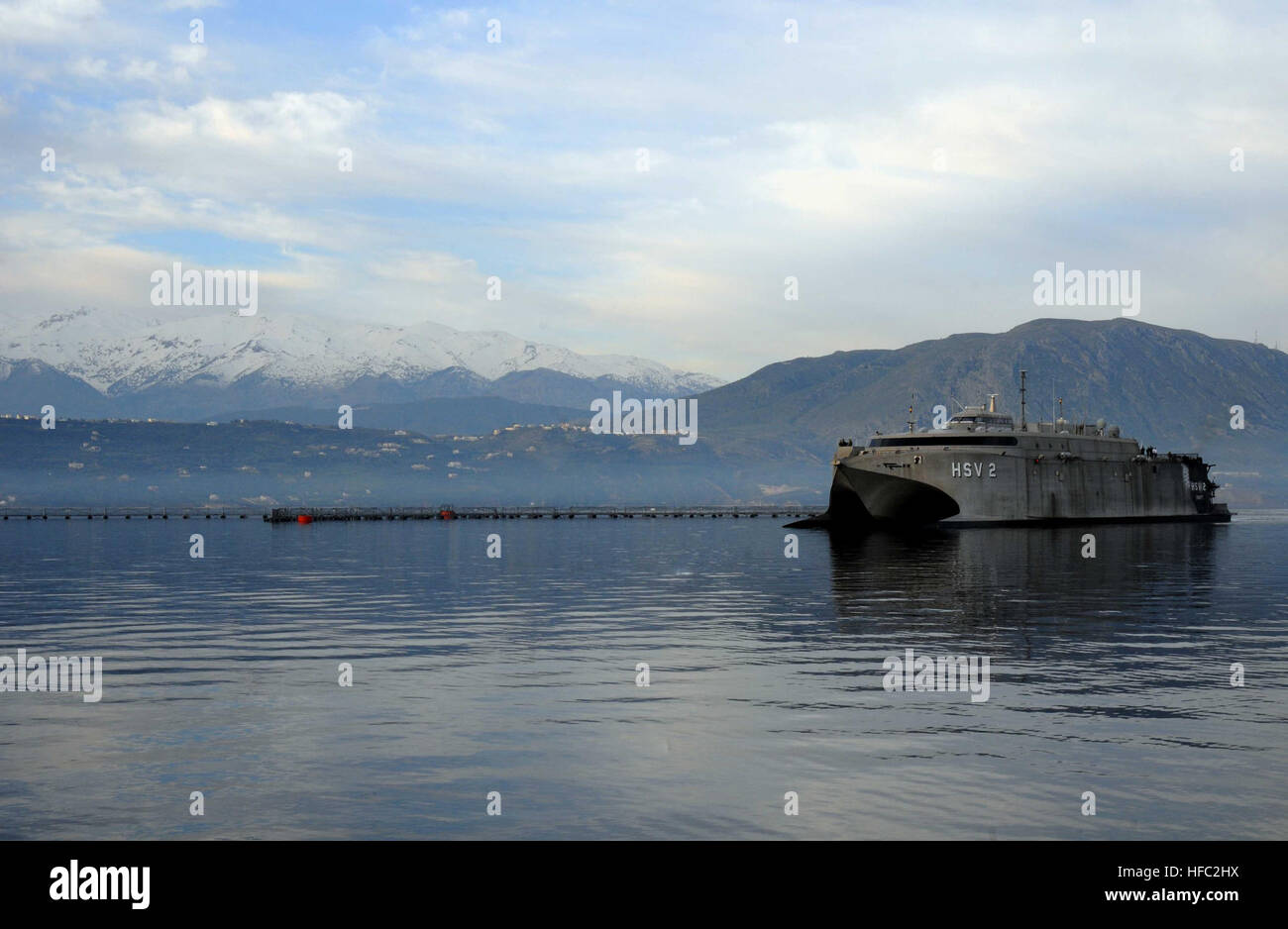 The High Speed Vessel Swift (HSV 2) arrives at Marathi NATO Pier ...