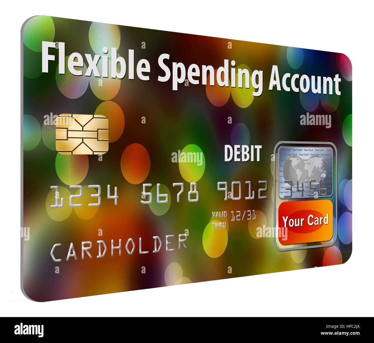Flexible Spending Account debit card that is a mock card is seen here ...