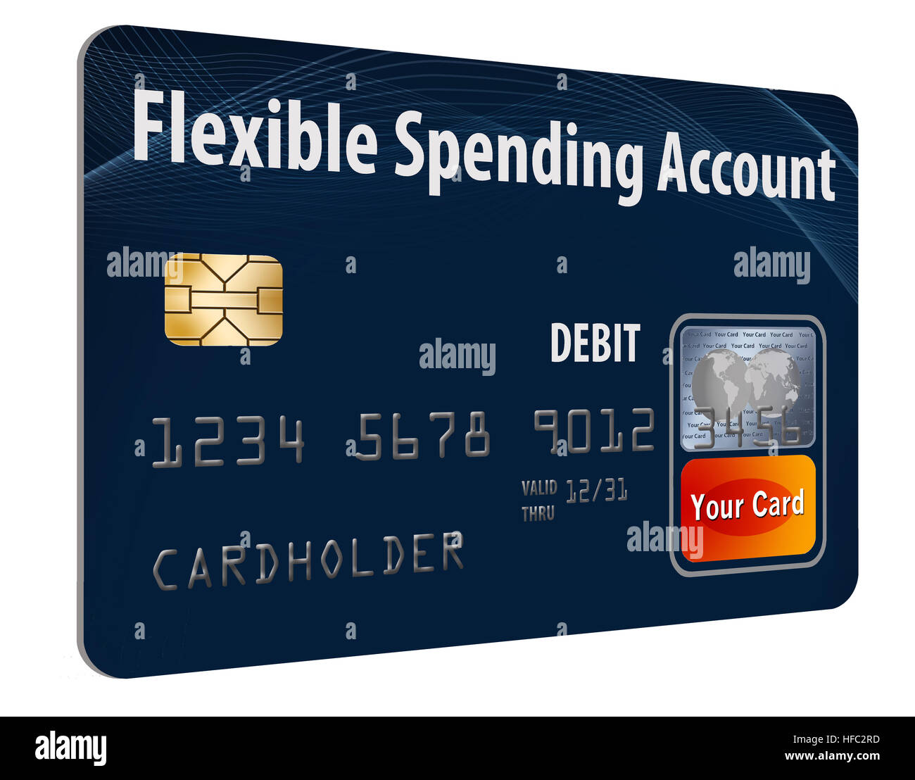 Flexible Spending Account debit card that is a mock card is seen here ...