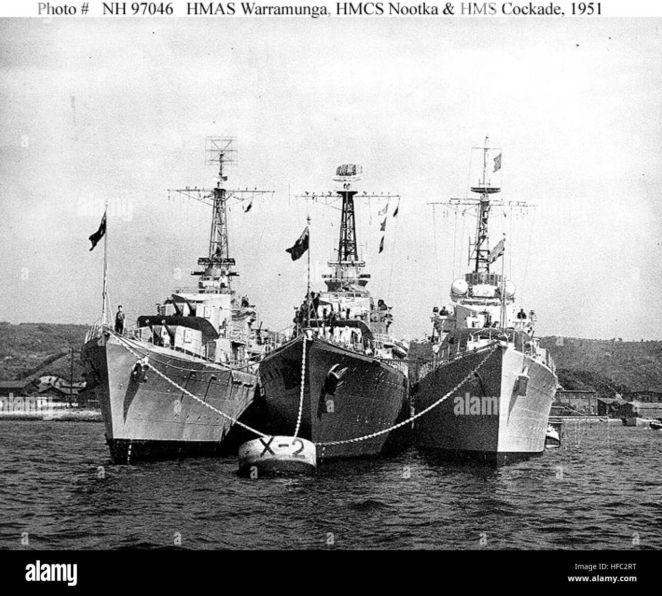 HMAS Warramunga HMCS Nootka HMS Cockade 1951 Stock Photo - Alamy
