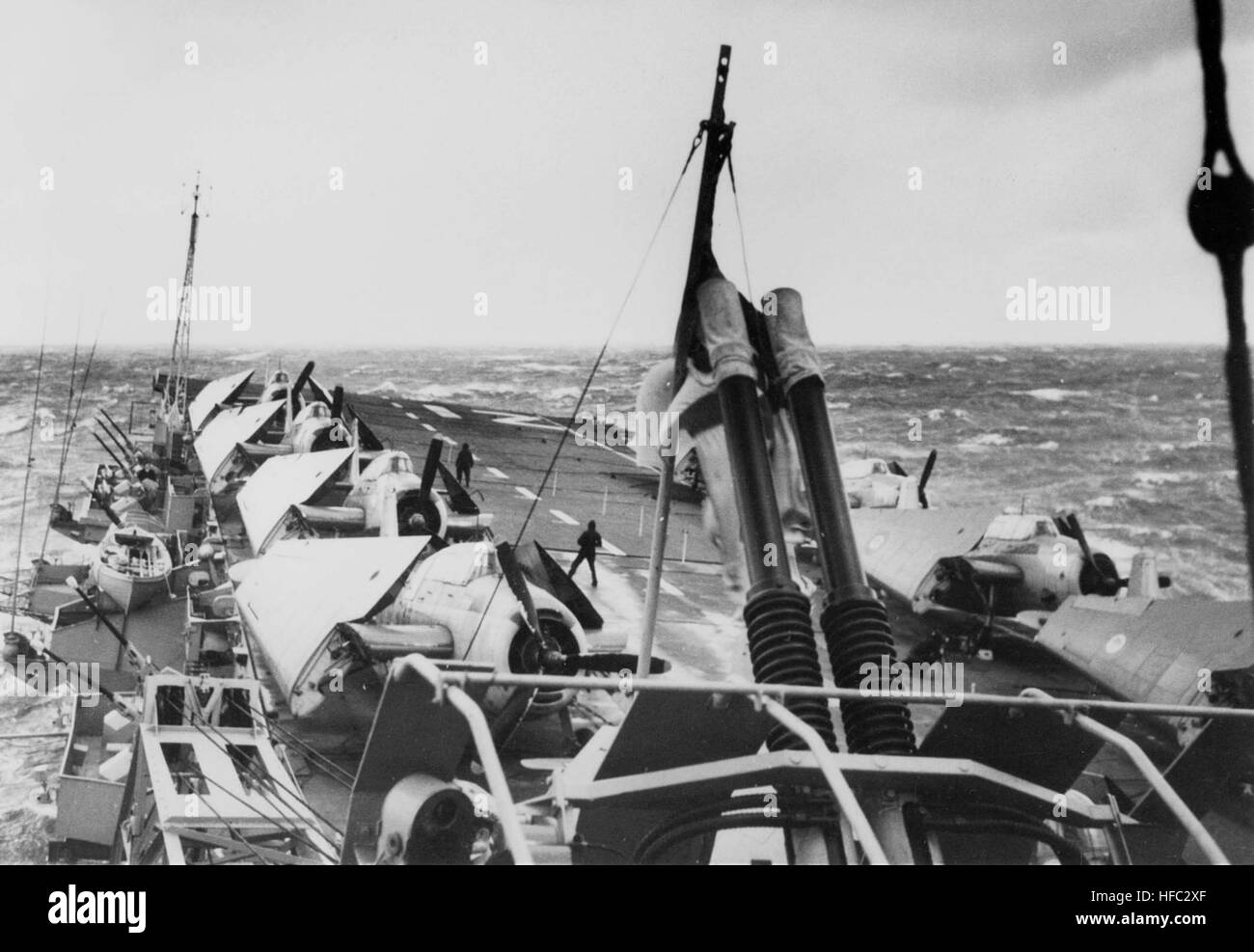 HMCS Magnificent flight deck aft with Avengers Stock Photo - Alamy