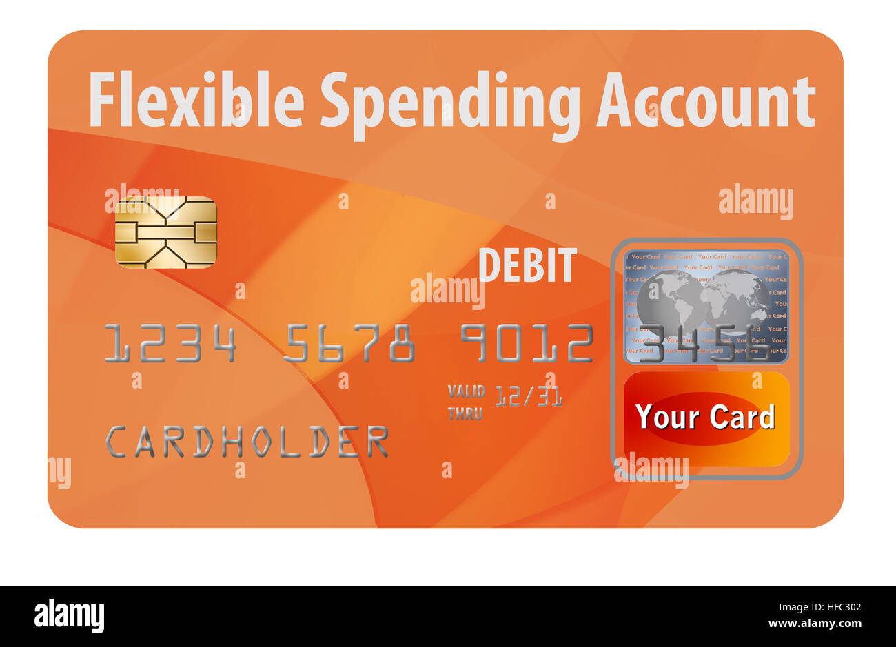 Flexible Spending Account debit card that is a mock card is seen here ...