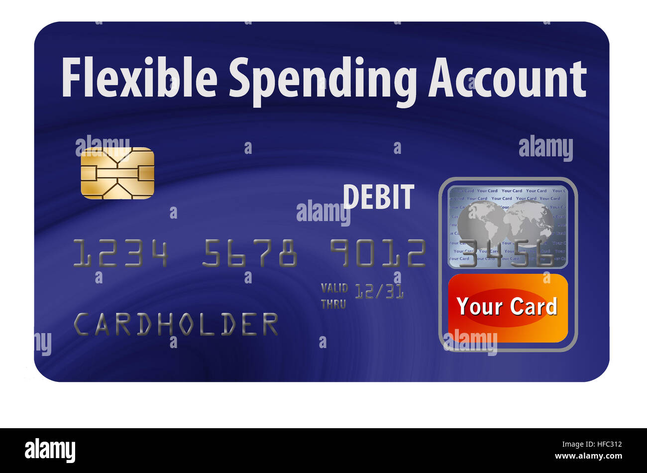 Flexible Spending Account debit card that is a mock card is seen here ...
