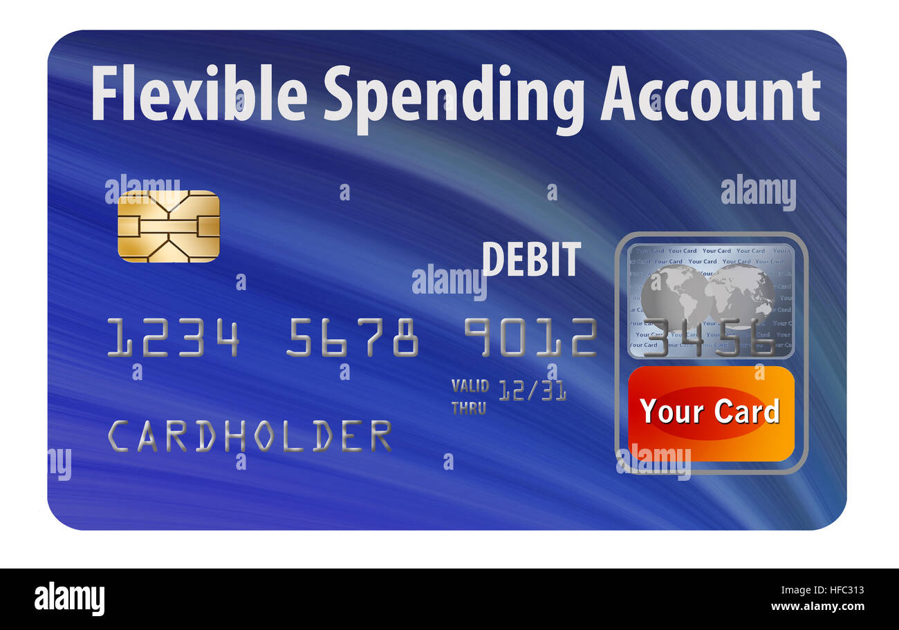 Flexible Spending Account debit card that is a mock card is seen here ...