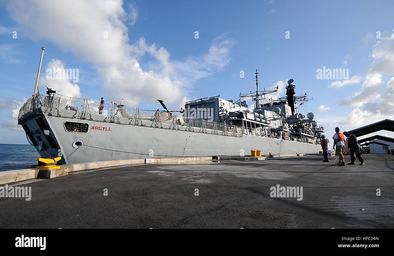 NAS Key West personnel secure HMS Argyll at Mole Pier, providing ...