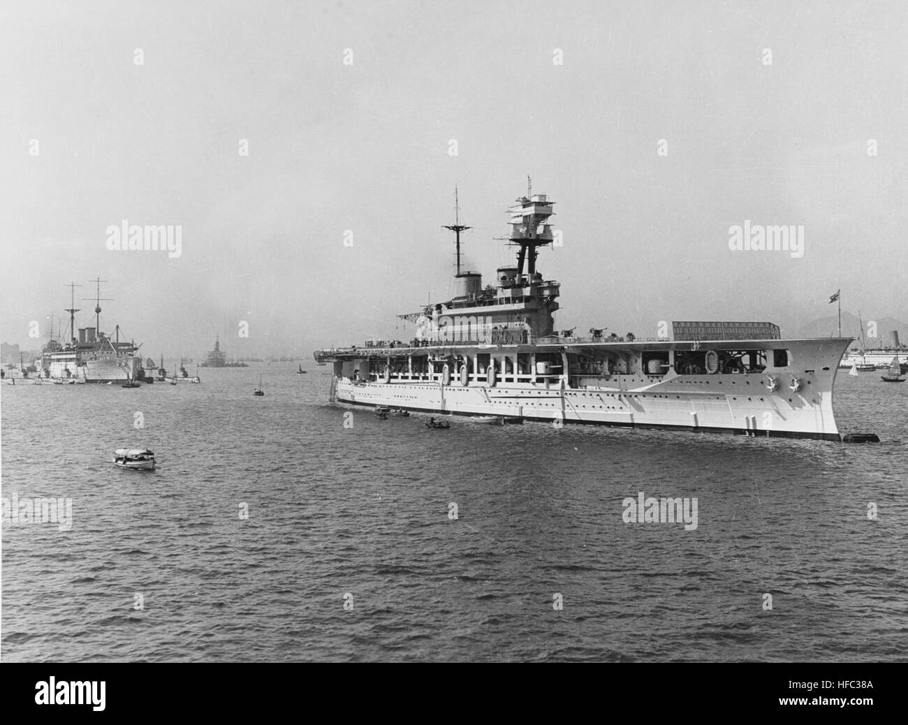 HMS Eagle and HMS Medway at Hong Kong in the 1930s Stock Photo - Alamy