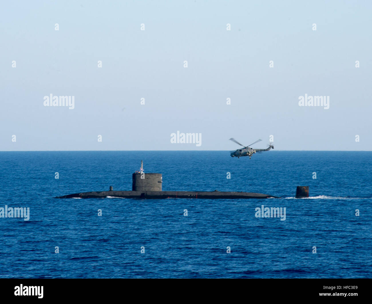HMS Talent (S92) with Lynx in the Mediterranean Sea 2013 Stock Photo ...