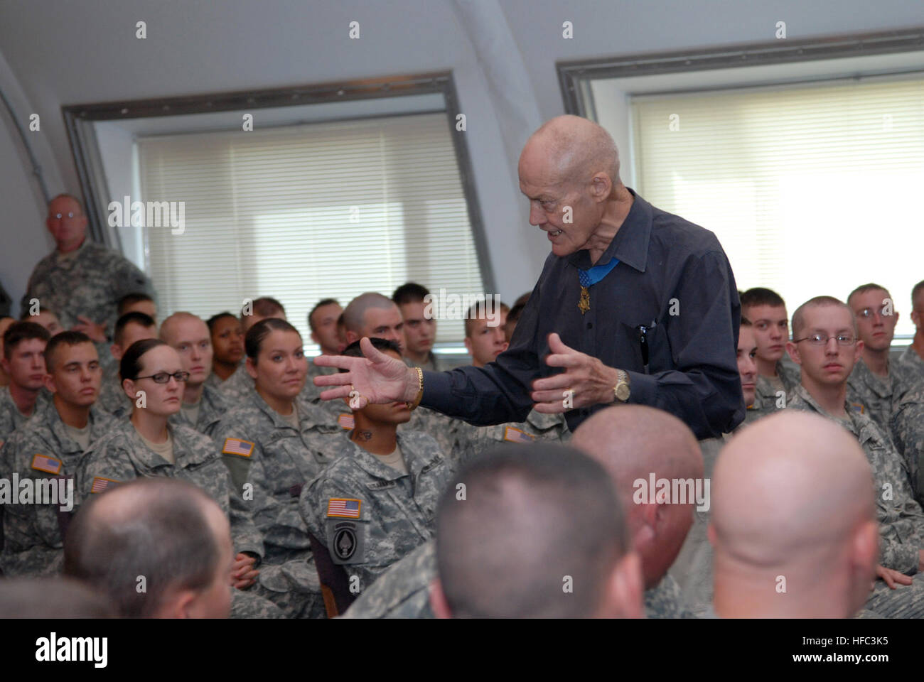 Retired Army Col. Robert L. Howard, a Medal of Honor recipient, talks ...