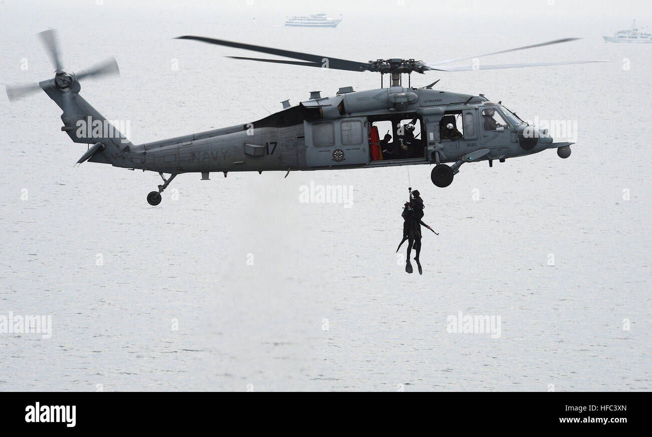 Search and rescue (SAR) swimmers, assigned to Heliopter Sea Combat ...