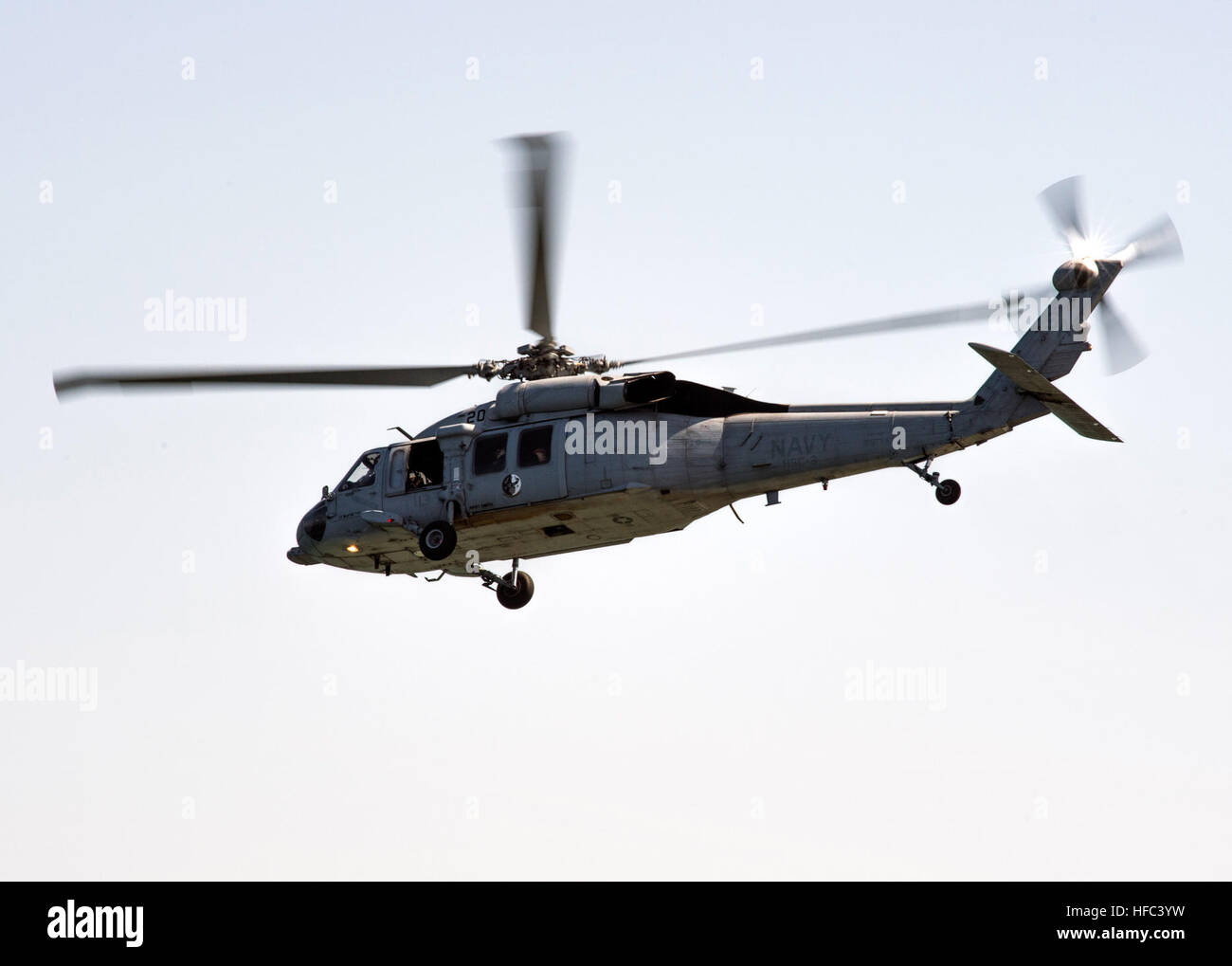 A U.S. Navy SH-60B Seahawk helicopter assigned to Helicopter Anti ...