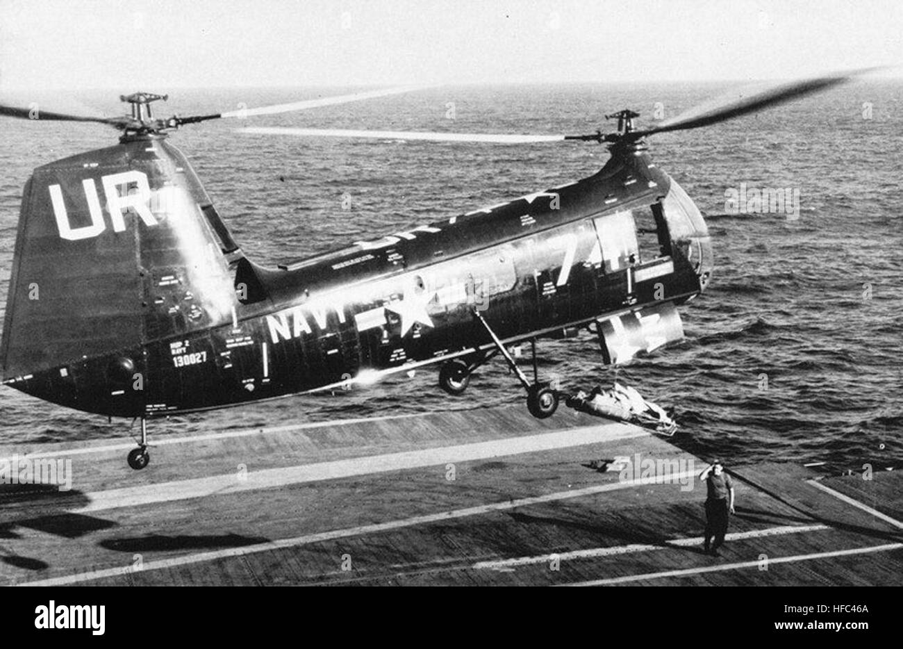 HUP-2 of HU-2 over USS Antietam (CVS-36) in 1955 Stock Photo - Alamy