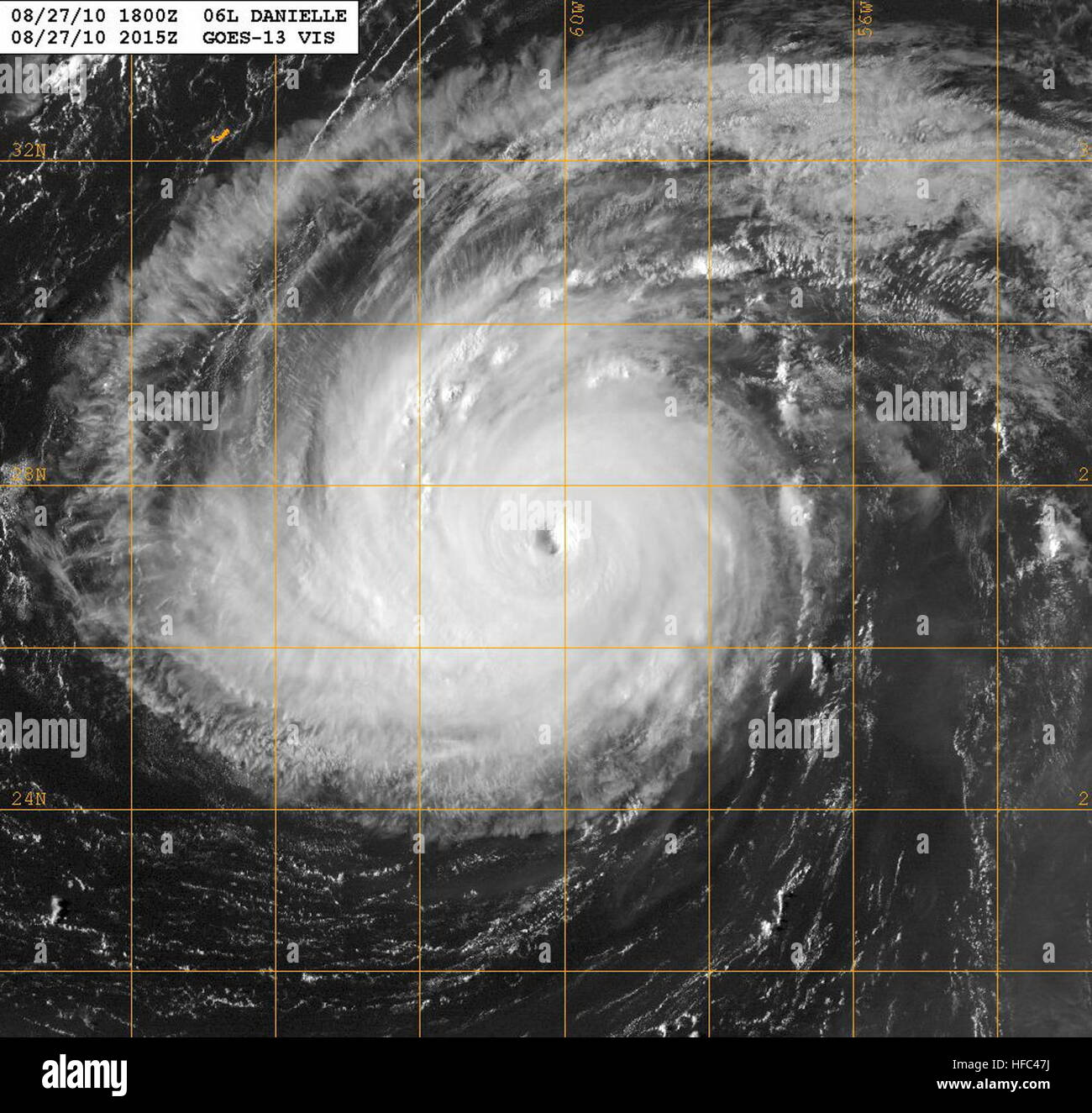 Hurricane Danielle 2010-08-27 2015Z Stock Photo - Alamy