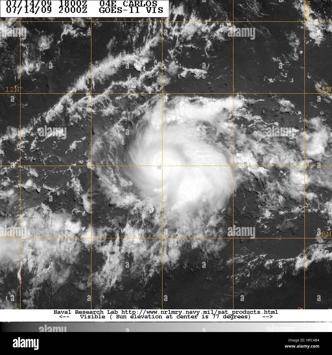 Hurricna Carlos 7-14-09 2000z Stock Photo - Alamy