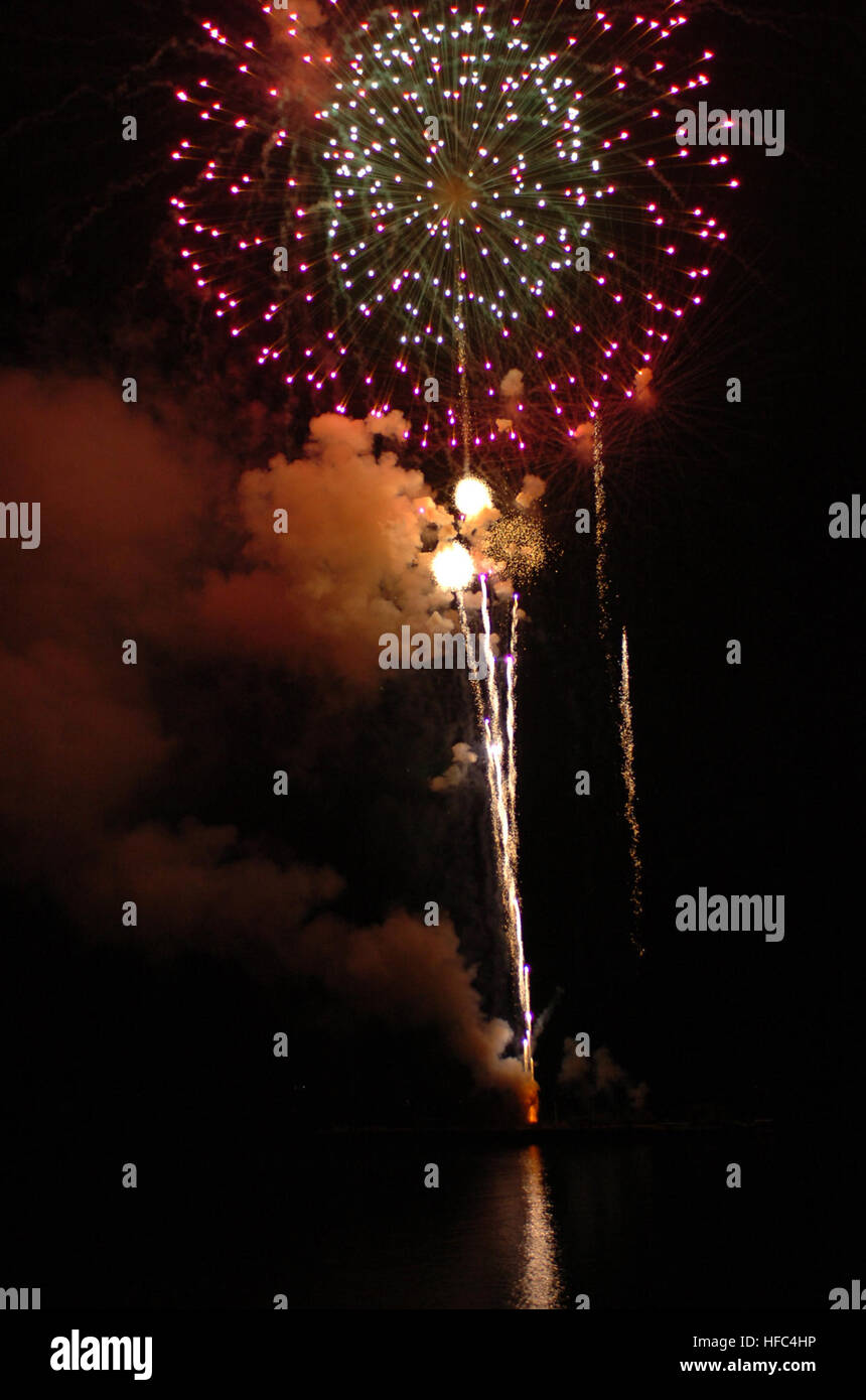 GUANTANAMO BAY, Cuba – Fireworks paint the night sky over U.S. Naval ...