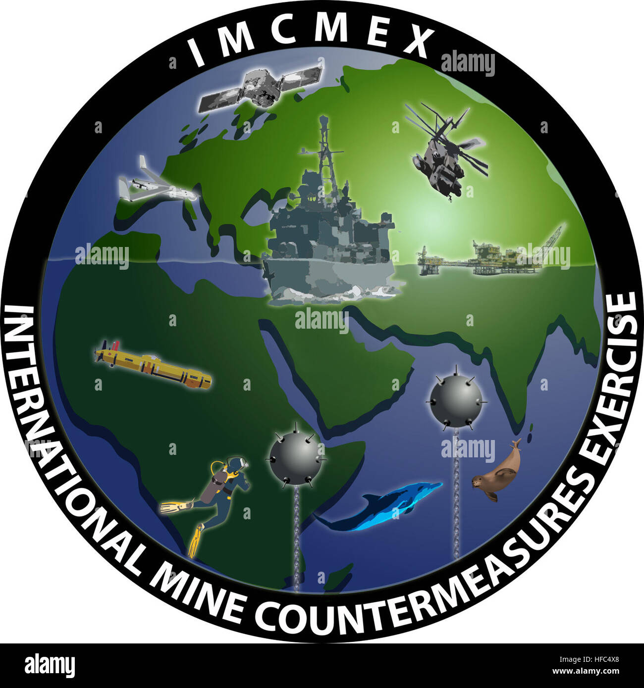 International Mine Countermeasures Exercise (IMCMEX) logo 2014 Stock ...