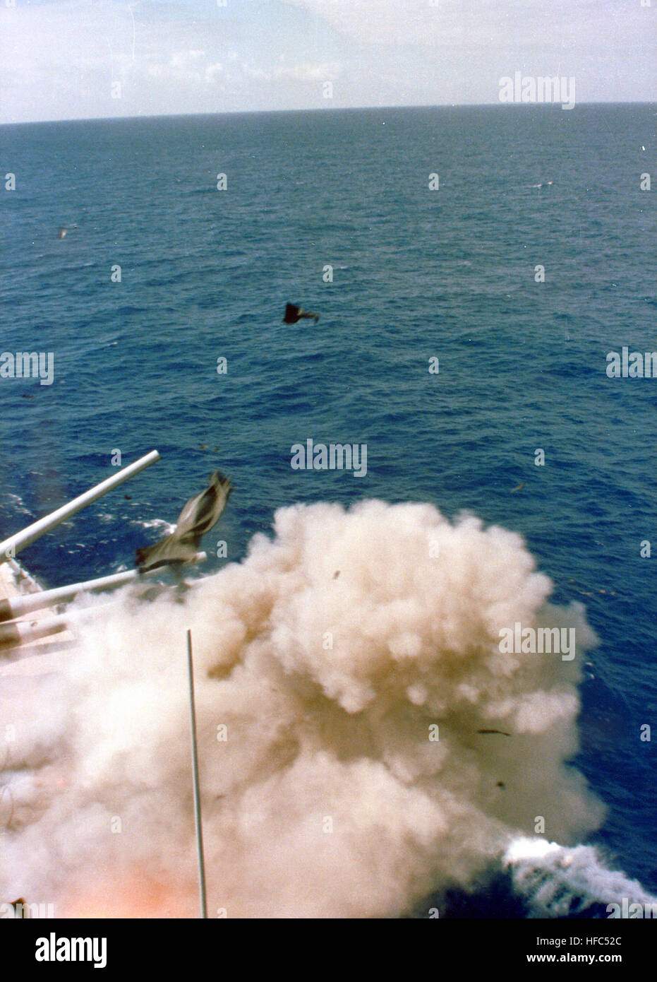 A photo taken from the bridge captures the explosion of the No. 2 16 ...