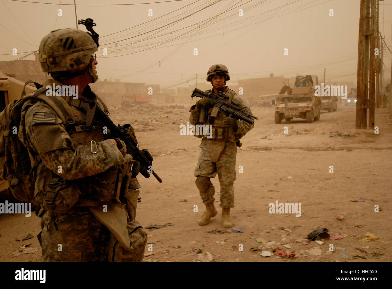 U.S. Soldiers with 2nd Platoon, Bravo Company, Bandit 4-64 Armor, 3rd ...