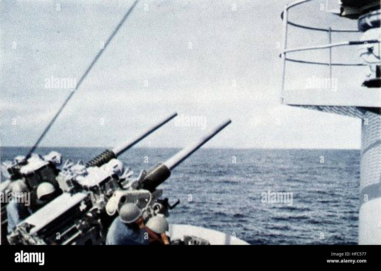 76mm gun mount on USS Rochester (CA-124) in 1959 Stock Photo - Alamy