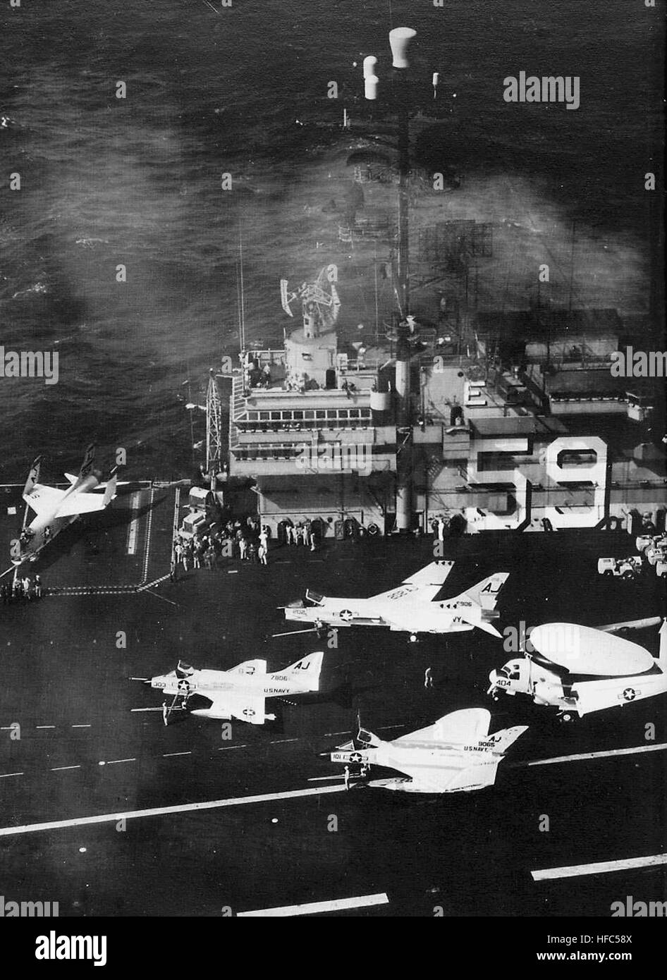Uss forrestal cva 59 Black and White Stock Photos & Images - Alamy