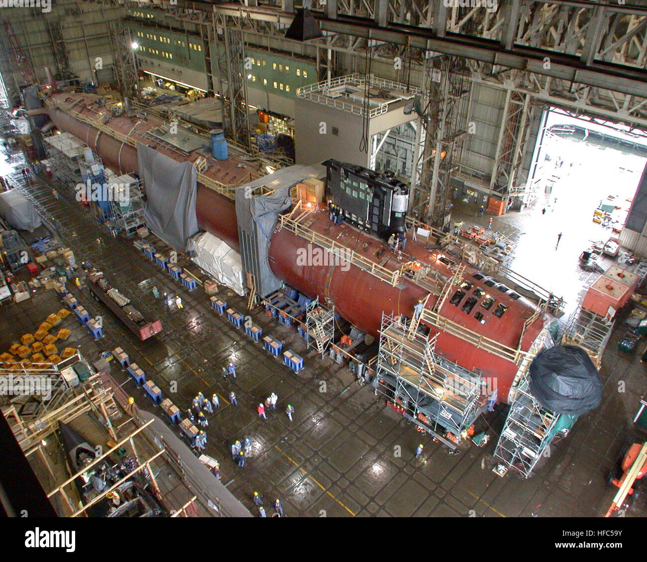 The attack submarine Virginia (SSN 774) is under construction at ...