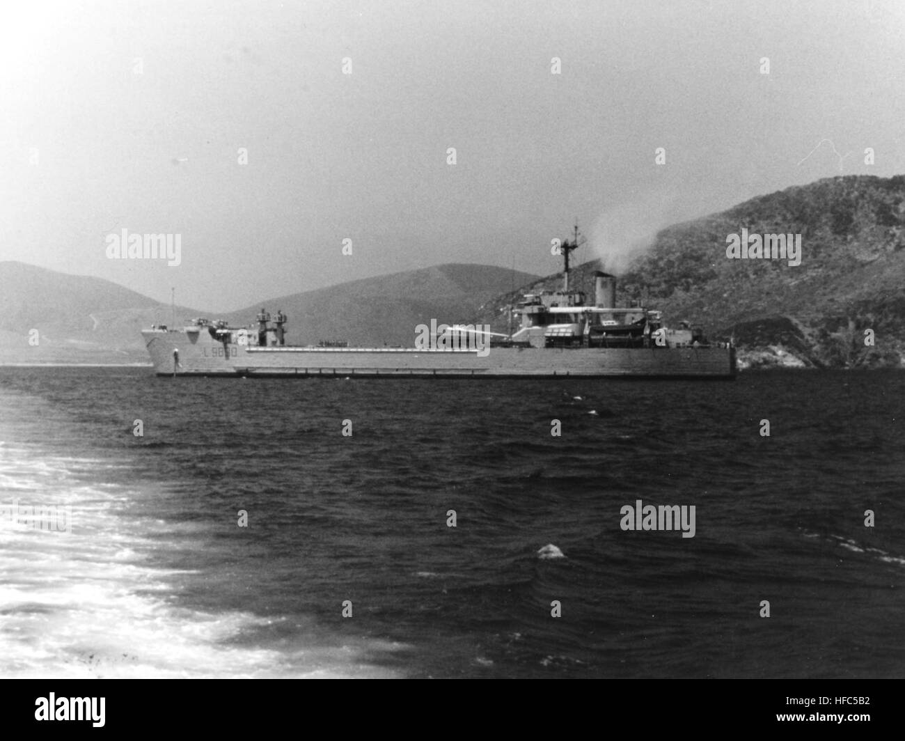 Italian tank landing ship Grado (L9890) off Sardinia in May 1978 Stock ...